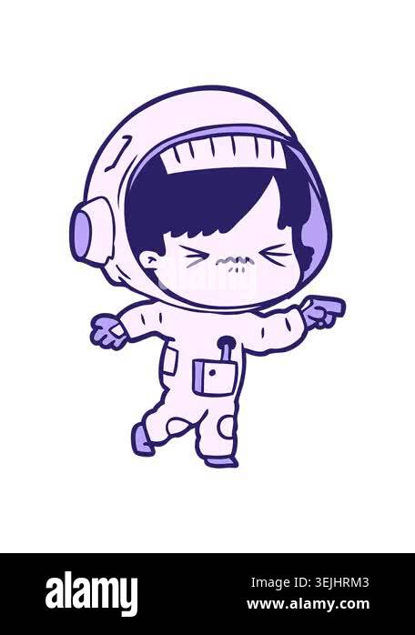 vibrating motion animation of space astronaut woman Stock Video Footage ...