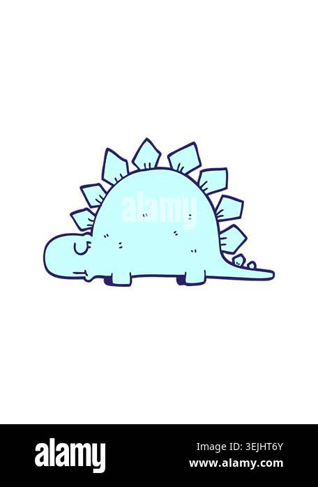 spinning motion animation of cartoon doodle prehistoric dinosaur Stock ...