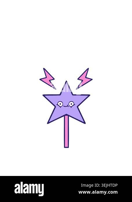 jumping motion animation of cute illustration of a magic wand Stock ...