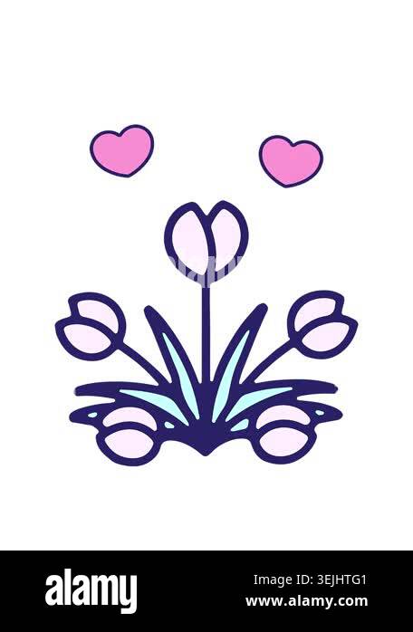 spinning hearts animation of tulip flower Stock Video Footage - Alamy