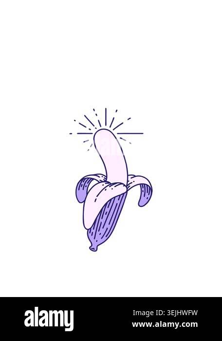 stretching up animation of a peeled banana Stock Video Footage - Alamy