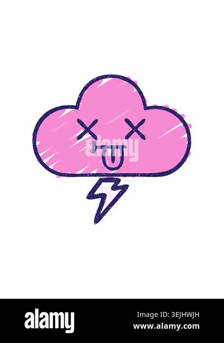 attention grabbing animation of Storm Cloud Drawing in chalk effect ...