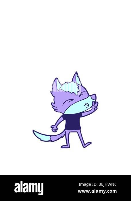 stretching up animation of fox cartoon character illustration Stock ...