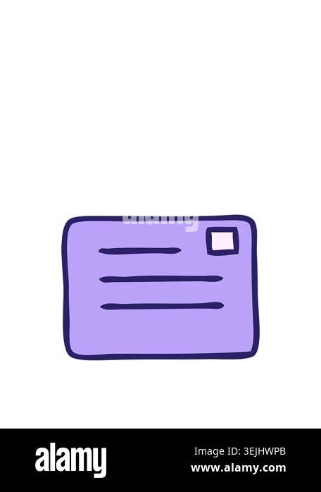 rise and float animation of cute cartoon of a paper envelope Stock ...
