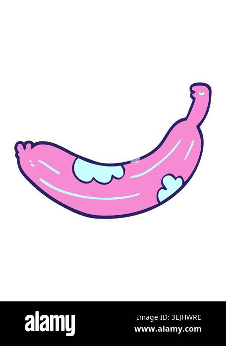 jiggle and pause animation of cartoon doodle turning banana Stock Video ...