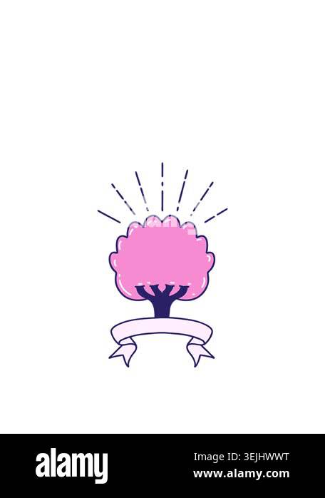 stretching up animation of scroll with tattoo style tree Stock Video ...