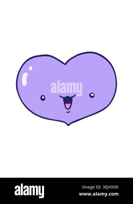 pressure popping animation of cartoon love heart character Stock Video ...