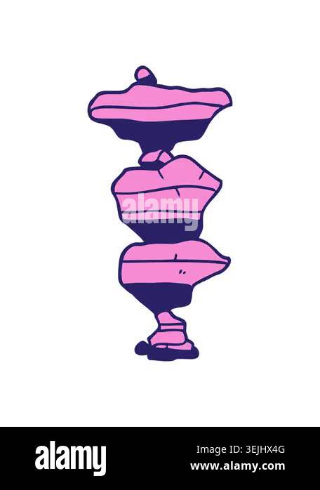 shivering motion animation of cartoon doodle of stacked stones Stock ...