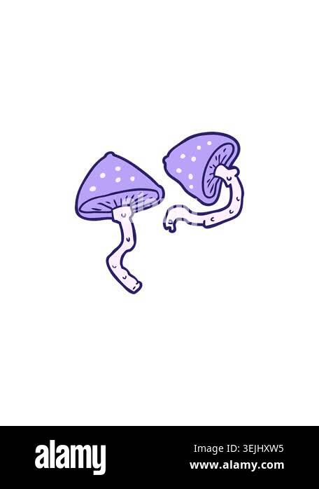 starburst effect animation of cartoon wild mushrooms Stock Video ...