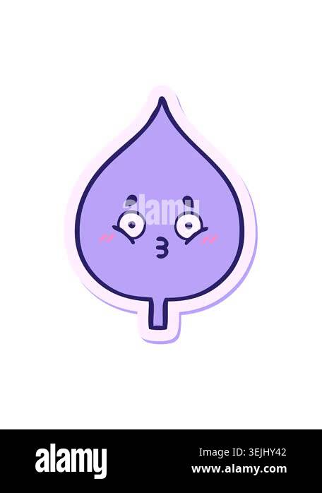 vibrating motion animation of sticker of a cute cartoon expressional ...