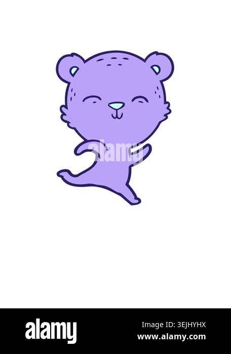 rise and float animation of cheerful cartoon of a bear Stock Video ...