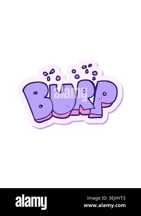 pixelize effect animation of sticker of a cartoon burp text Stock Video ...