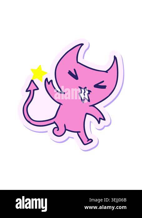 twinkling stars effect animation of sticker cartoon illustration of a ...