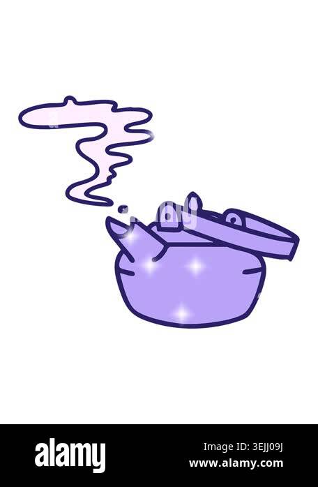 glitter effect animation of a hot japanese teapot steaming design Stock ...