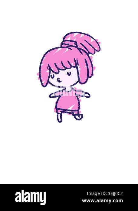 rise and float animation of Happy Woman Chalk Drawing Stock Video ...