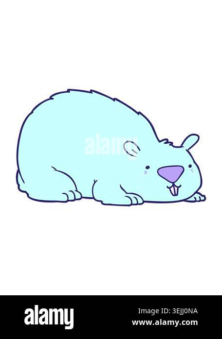 jiggle and pause animation of cartoon of wombat Stock Video Footage - Alamy
