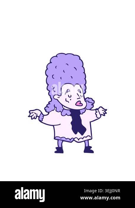 bobbing motion animation of cartoon doodle man in wig Stock Video ...