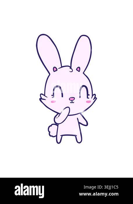 glitter effect animation of cute cartoon rabbit illustration Stock ...