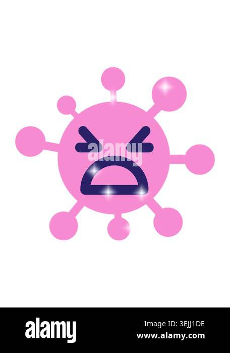 glitter effect animation of simple angry virus drawing Stock Video ...