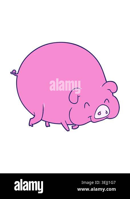 pixelize effect animation of cartoon pig Stock Video Footage - Alamy