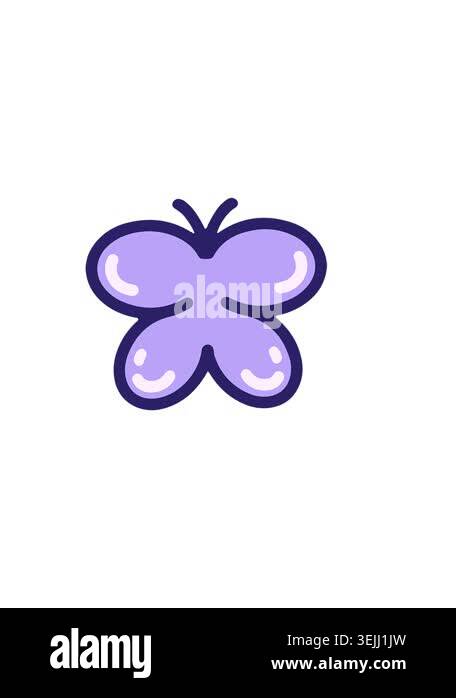 horizontally vibrating animation of a simple cute butterfly Stock Video ...
