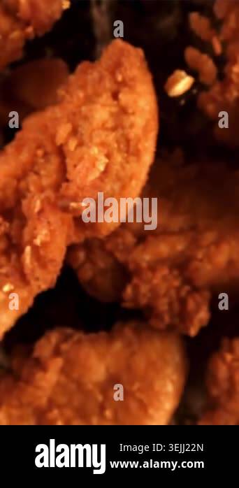 Nuggets with splash oil. Filmed is slow motion 1000 fps. High quality ...
