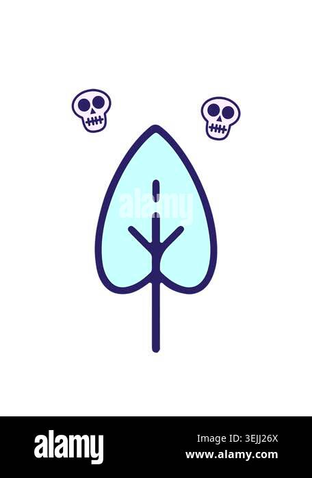 spinning skulls animation of simple leaf illustration Stock Video ...