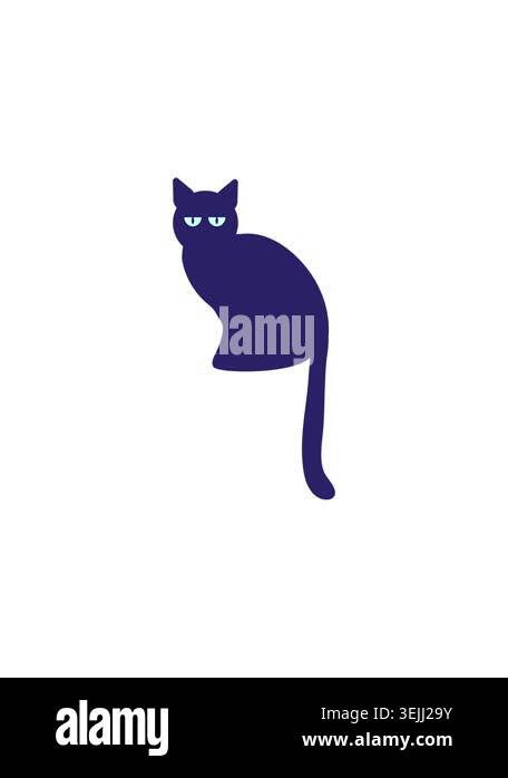 splitting effect animation of Black Cat Stock Video Footage - Alamy