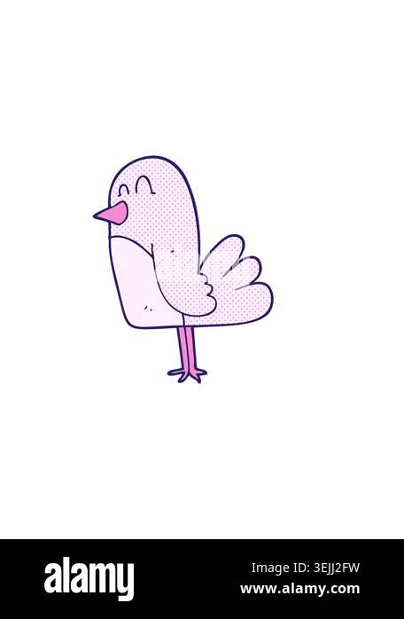 horizontally vibrating animation of freehand drawn cartoon bird Stock ...