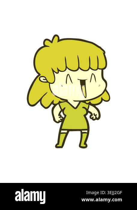 changing color animation of neon color palette cartoon woman Stock ...