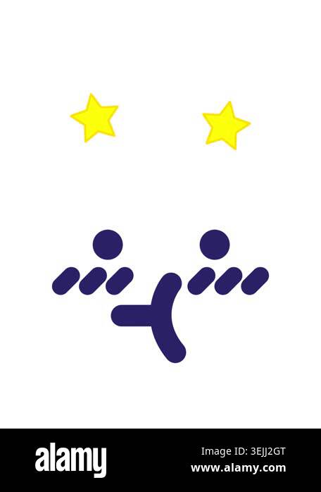 spinning stars animation of considering face icon Stock Video Footage ...