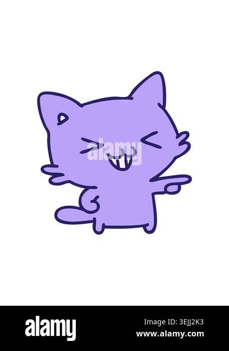 attention grabbing animation of cartoon of a cat pointing and laughing ...