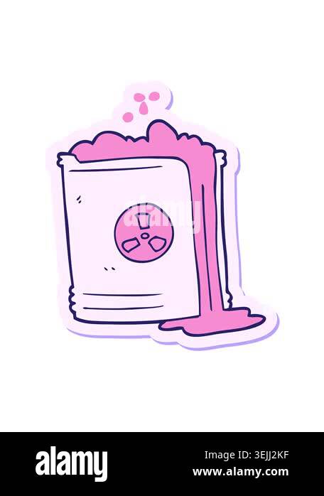 jiggle motion animation of sticker of a cartoon radioactive waste Stock ...