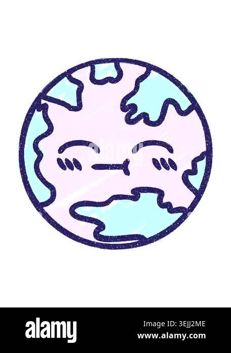 shivering motion animation of Planet Earth Chalk Drawing Stock Video ...