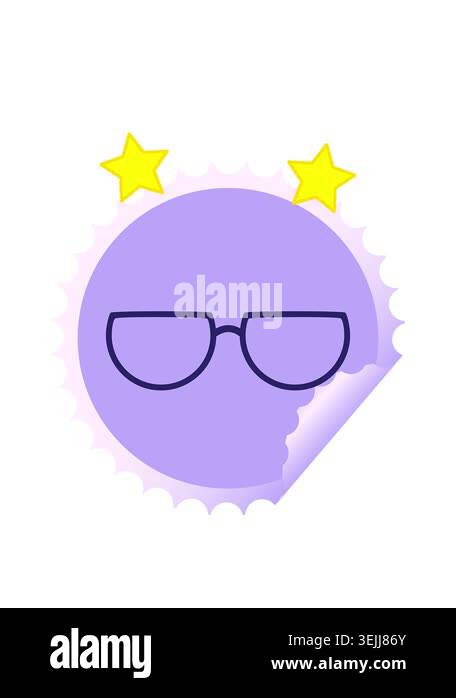 spinning stars animation of spectacles graphic vector illustration ...