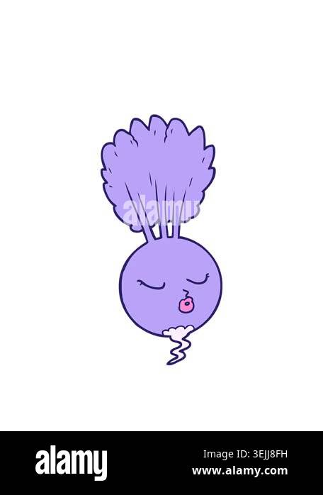 stretching up animation of cartoon root vegetable Stock Video Footage ...