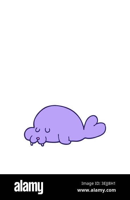 rise and float animation of cartoon walrus Stock Video Footage - Alamy