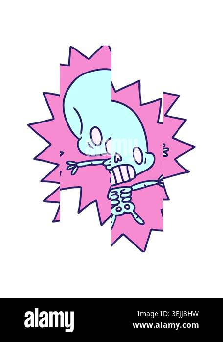 splitting motion animation of cartoon illustration kawaii electrocuted ...