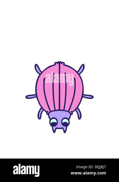 rise and float animation of a quirky cartoon beetle Stock Video Footage ...