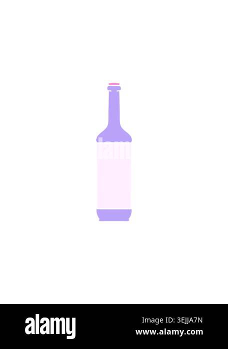 Simple purple bottle standing against white background Stock Video ...