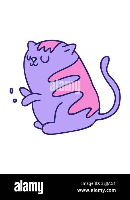 jiggle motion animation of hand drawing of a cartoon cat Stock Video ...
