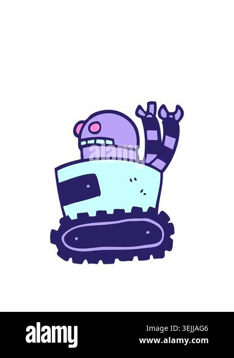 Cartoon robot waving with mechanical arms Stock Video Footage - Alamy