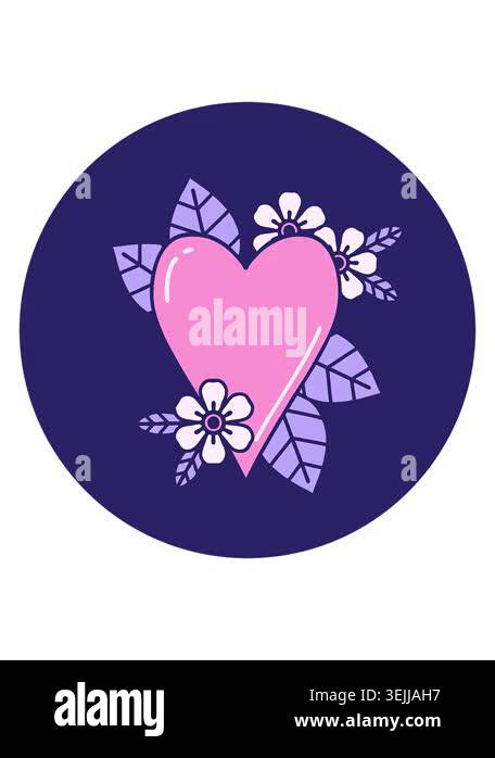 shine light effect animation of iconic tattoo style of a botanical ...