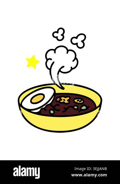 twinkling stars effect animation of a hot bowl of japanese ramen Stock ...