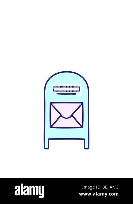 jumping motion animation of cute cartoon of a mailbox Stock Video ...