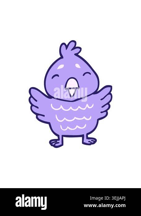 bob and pause animation of cartoon doodle blue bird Stock Video Footage ...
