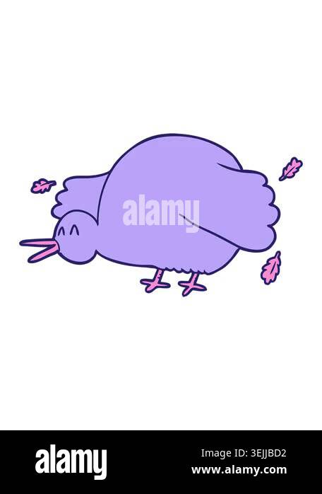 pixelize effect animation of cartoon kiwi bird flapping wings Stock ...