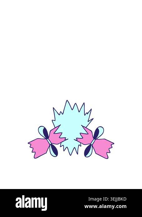 jumping motion animation of hand drawn quirky cartoon pulled cracker ...