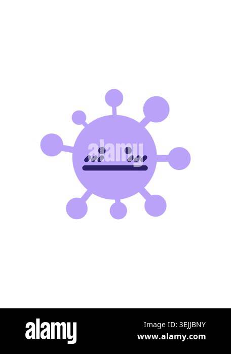 splitting effect animation of embarrassed and confused virus Stock ...