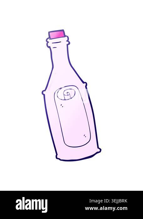 jiggle and pause animation of cartoon message in bottle Stock Video ...